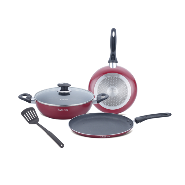 Mystic Red Nonstick Induction 4 pcs set | Ramson Industries