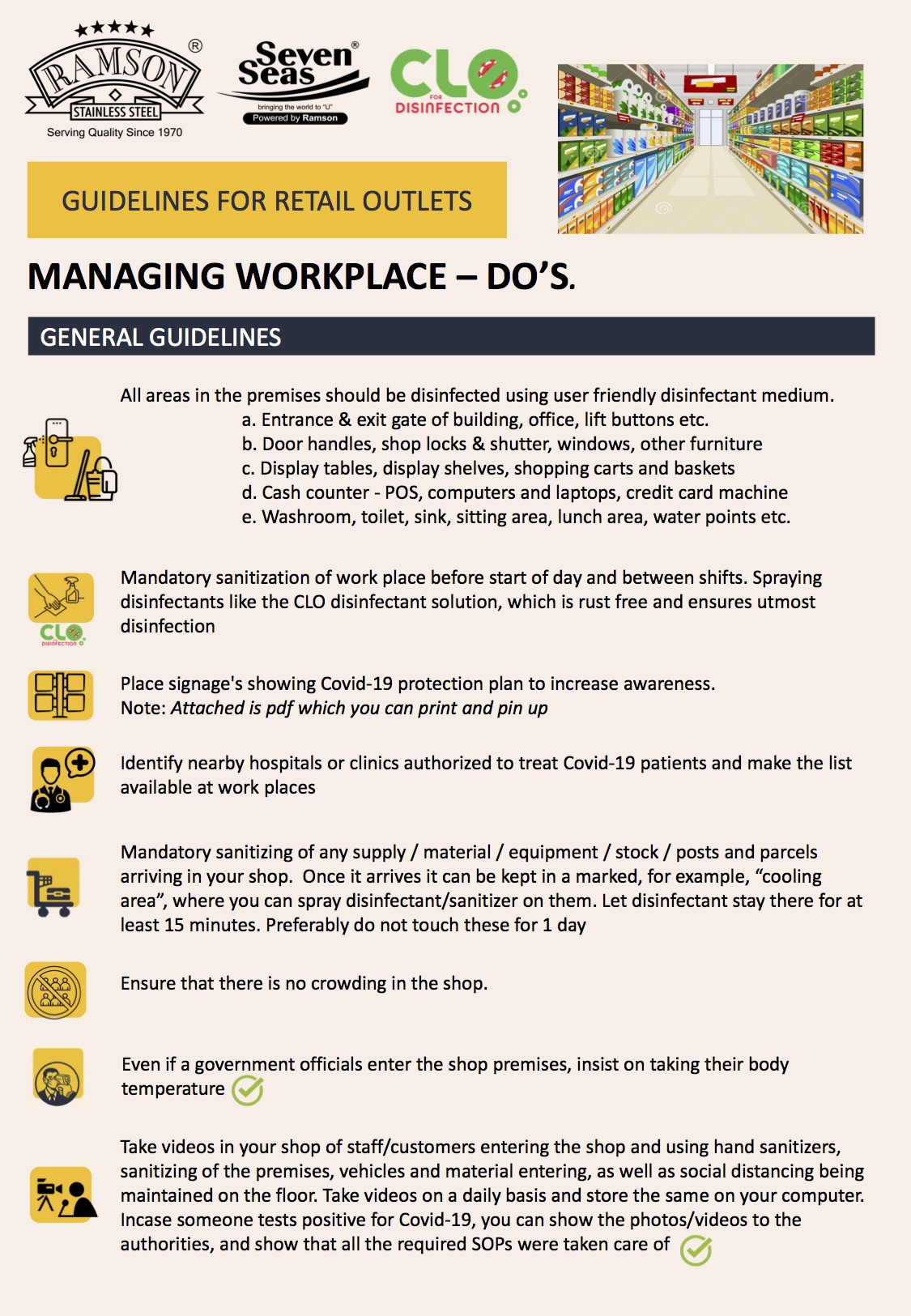 Covid-19 Safety guidelines for retailers | Ramson Industries